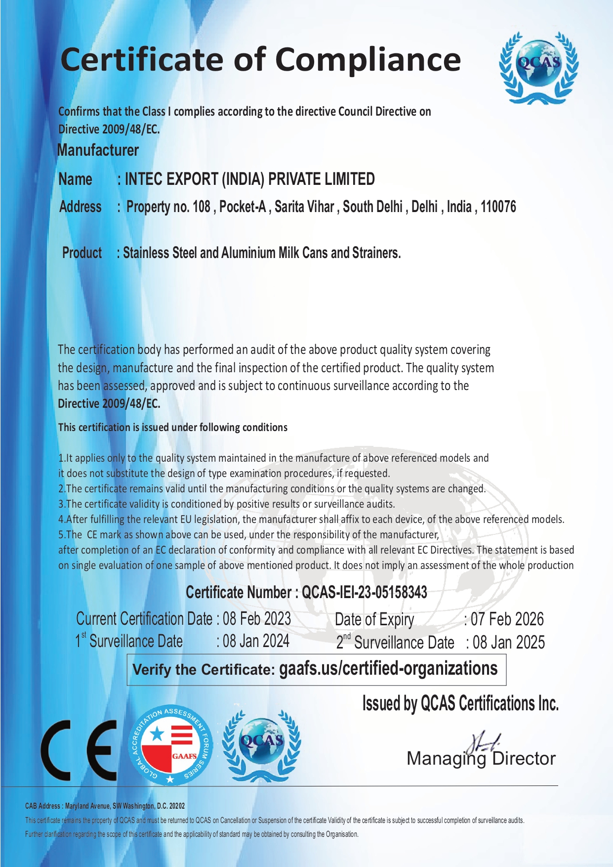 Intec Export India - Manufacturer Aluminium Milk Cans, SS Milk Cans ...